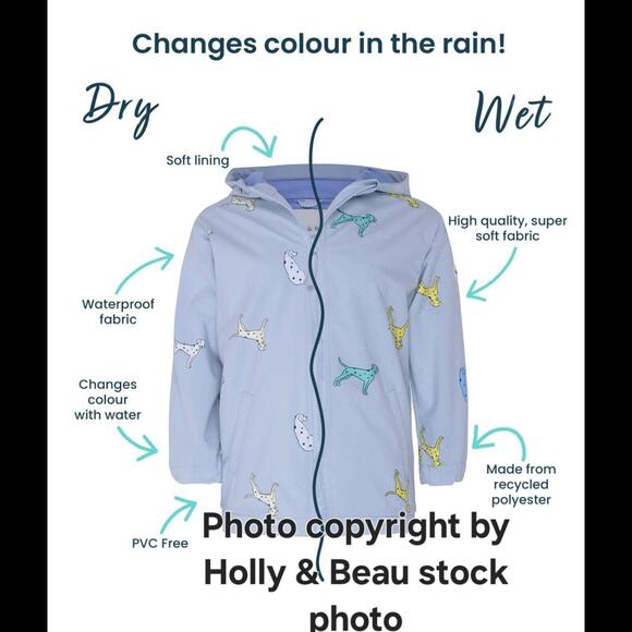 Jackets & Coats | Holly Beau Kids Raincoat Age 56 Color Changing ...